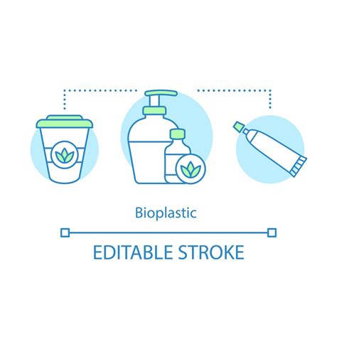Icono Del Concepto De Bioplástico Ilustración De Línea Fina De Idea De
