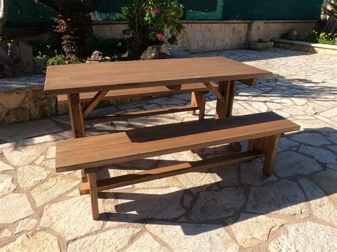 ΞΥΛΙΝΟ ΤΡΑΠΕΖΙ ΜΕ ΠΑΓΚΑΚΙΑ  Χειροποίητα Επιπλα κηπου Επιπλα εξωτερικου χωρου Παιδικες