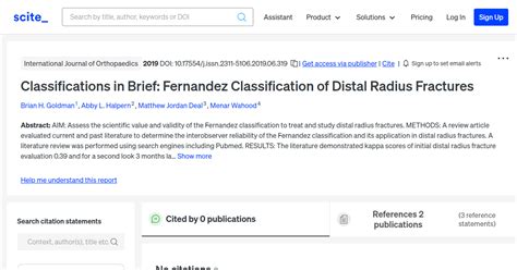 Classifications In Brief Fernandez Classification Of Distal Radius