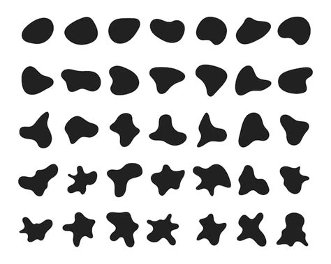 Premium Vector Random Abstract Liquid Organic Black Irregular Blotch Shapes Flat Style Design