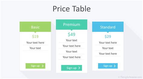 Price Table PowerPoint Template