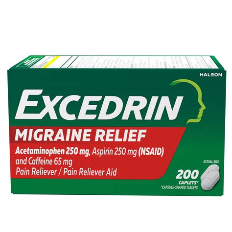Excedrin Migraine Medicine Caplets 200 Count Indonesia Ubuy