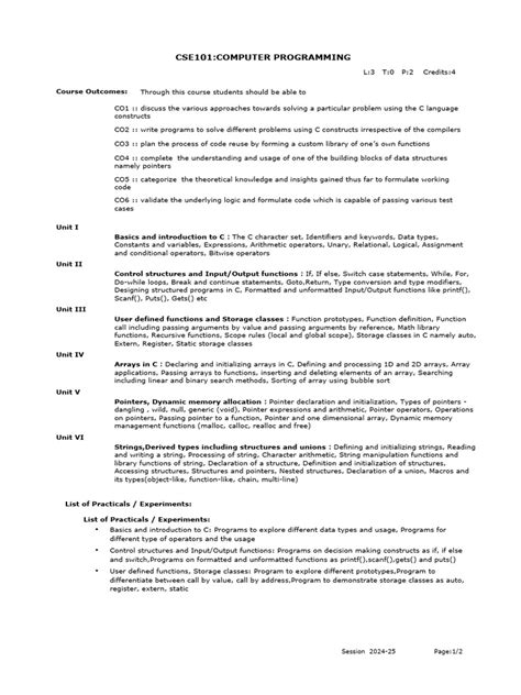frm course syllabus ipdownload pdf pointer computer programming control flow
