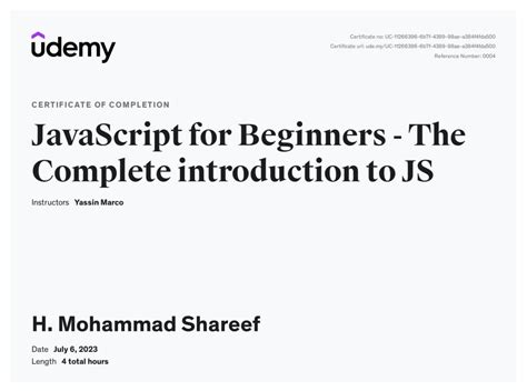 Mohammad Shareef Hasanapuram On Linkedin Udemy Course Completion Certificate