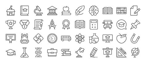 학교 학생 책 대학 교육 웹 사이트 책 카드 응용 프로그램에 대한 관련 라인 아이콘 편집 가능한 스트로크 웹 사이트 책 카드 앱에 적합 과학에 대한 스톡 벡터 아트 및 기타