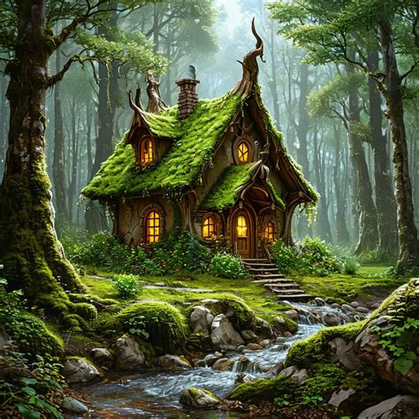 «Сказочный лес избушка на курьих … — картинка создана в Шедевруме