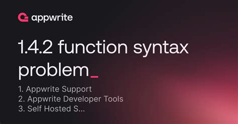 142 Function Syntax Problem Threads Appwrite