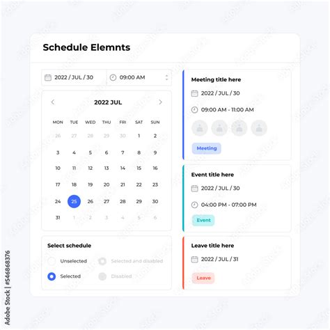 Basic Ui Design Form Elements Stock Vector Adobe Stock