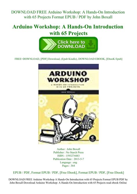 download free arduino workshop a hands on introduction with 65 projects