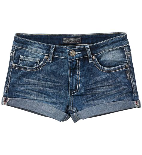 Lacy Cuffed Denim Shorts In Medium Wash 7 16 Silver Jeans Us