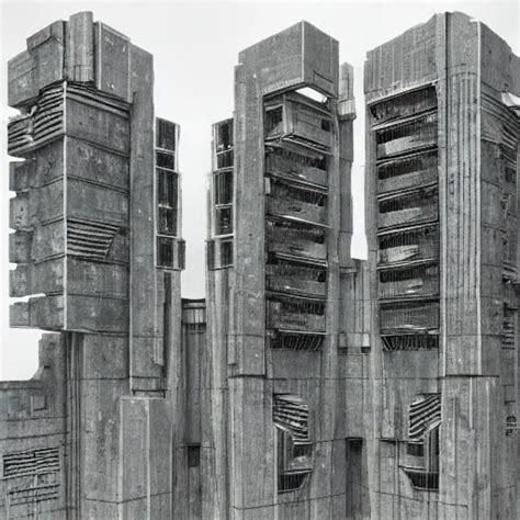 Brutalist Soviet Building In The Form Of Scissors Stable Diffusion