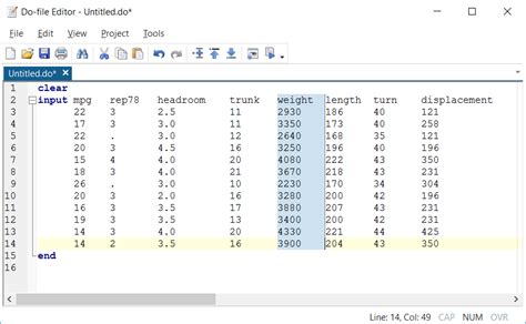 Stata Faq Column Mode Selection In The Do File Editor