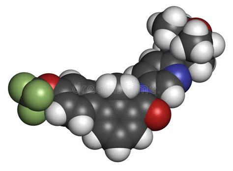 Sonidegib Cancer Drug Molecule Atoms Are Represented As Spheres With Conventional Color Coding