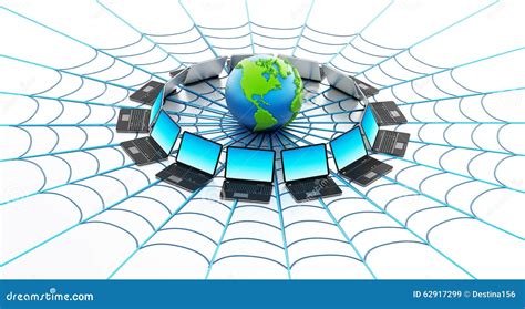Global Computer Network With A Spider Web Stock Illustration Illustration 62917299