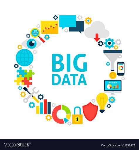 Big Data Flat Circle Royalty Free Vector Image