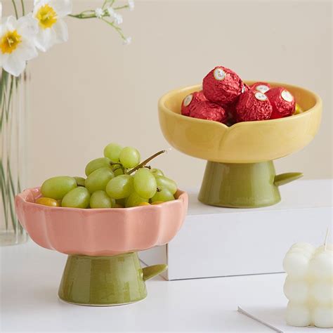 Ceramic Fruit Bowl Set With Flower Design