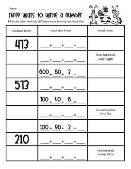 Place Value Three Ways To Write A Number By Teaching In The South
