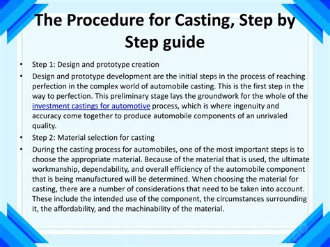 Ppt The Procedure For Casting Step By Step By Step Guide Powerpoint