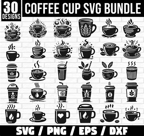 Coffee Cup Svg Bundle Coffee Cup Dxf Coffee Cup Png Coffee Cup