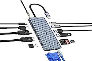 USB C Docking Station Dual Monitor In Triple Display USB C Hub Adapte With HDMI K VGA