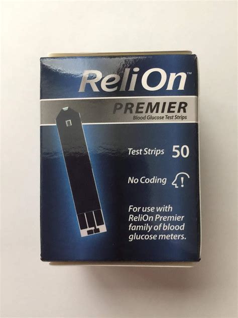 Relion Premier Blood Glucose Test Strips 50 Ct Accurate Diabetes