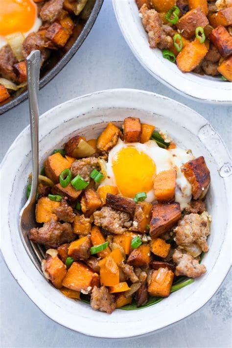 Sweet Potato Hash With Sausage And Eggs Paleo And Whole30 The Paleo Running Momma