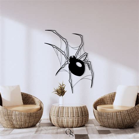 Black Spider Oversize Wall Decor Spider Wall Hanging Art Metal Living Room Wall Decor Unique