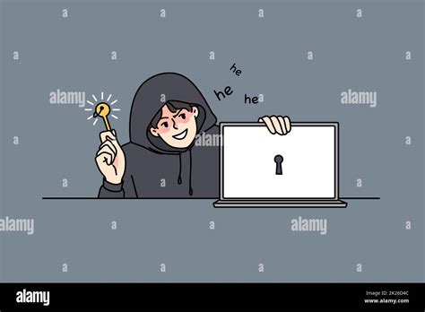 Man Hacker Break Computer System Stock Photo Alamy