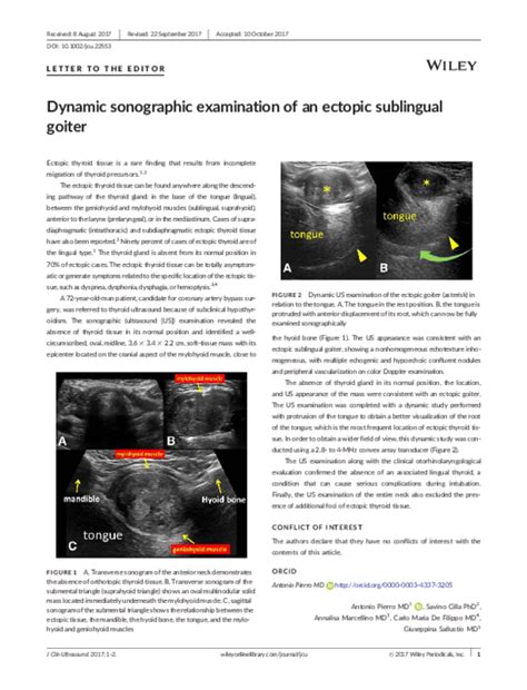 Pdf Dynamic Sonographic Examination Of An Ectopic Sublingual Goiter
