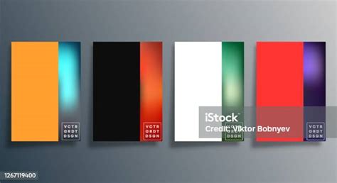 배경 전단지 포스터 브로셔 타이포그래피 또는 기타 인쇄 제품에 대한 추상적 그라데이션 디자인 커버 세트입니다 벡터 일러스트레이션