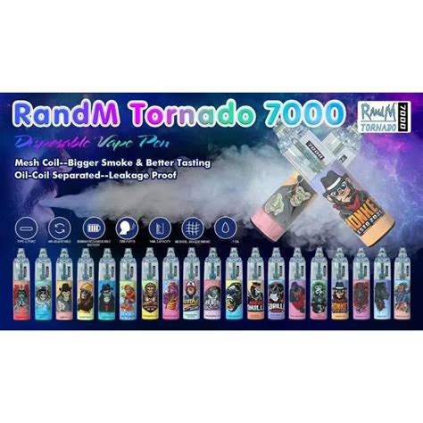 Original Randm Tornado 7000 Puffs Descartáveis Vape Caneta Eletrônica