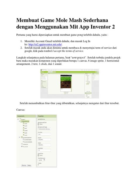 Membuat Game Mole Mash Sederhana Dengan Menggunakan Mit App Inventor Pdf