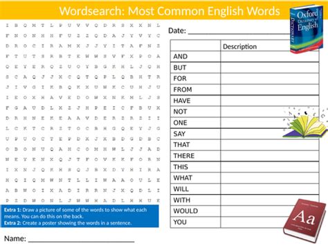 Most Common English Words Wordsearch Sheet Starter Activity Keywords Cover Teaching Resources
