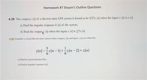 Solved 429 The Output Y N Of A Discrete Time Lti System