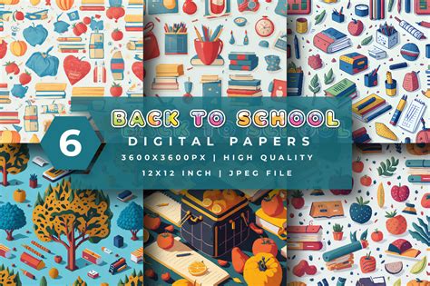 Back To School Digital Papers Graphic By Srempire · Creative Fabrica
