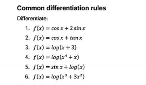 common differentiation rules differentiate filo