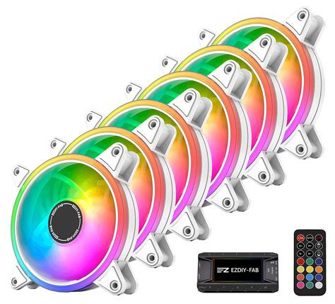 Buy EZDIY FAB White Moonlight Mm RGB Case Fan With Fan Hub X And Remote Motoard Aura SYNC