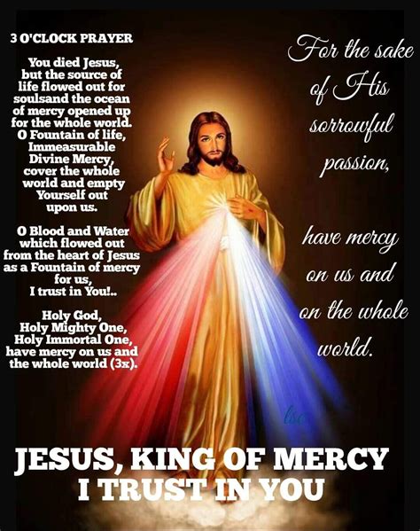 Divine Mercy Prayer Divine Mercy Chaplet 3 O Clock Prayer Devine