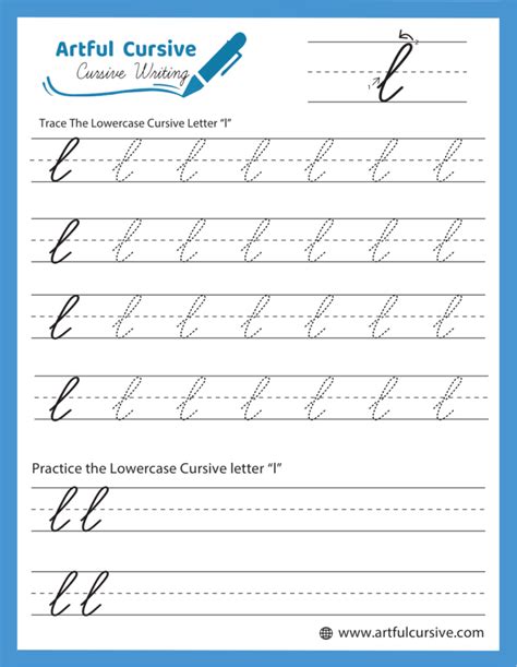 Cursive Alphabet Letter L Worksheet