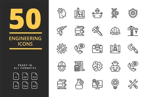 Engineering Outline Icons By Vectorstank Shape Collage Icon Engineering