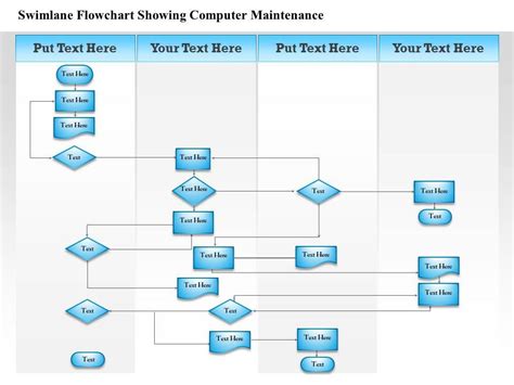0814 Business Consulting Diagram Swimlane Flowchart Showing Computer