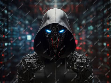 3d Illustration Cybersecurity Concepthacker Hacking Artificial Neural Network Premium Ai