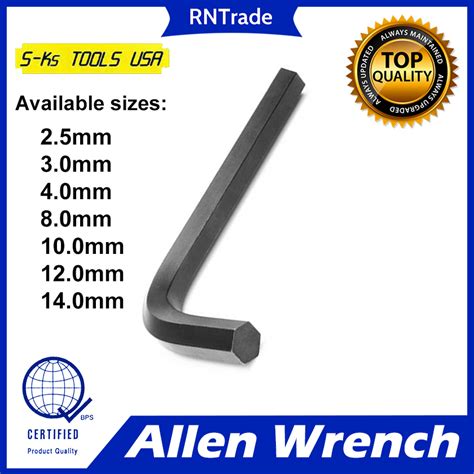 Sks Tools S Ks Tools Usa Allen Key Wrench Short Arm Hex Key 2 5mm 3 0mm 4 0mm 8 0mm 10mm 12mm