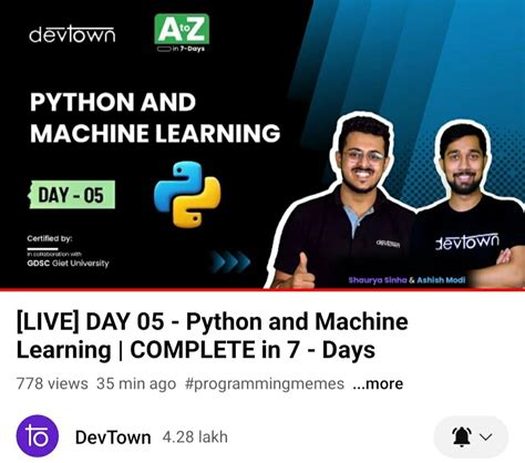 Aarthi Seenuvasan On Linkedin Python Machinelearning Devtowns Bootcamp Certificate