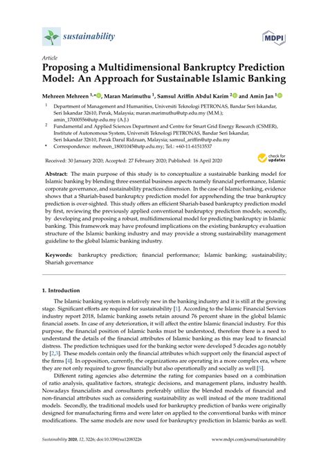 Pdf Proposing A Multidimensional Bankruptcy Prediction Model An Approach For Sustainable