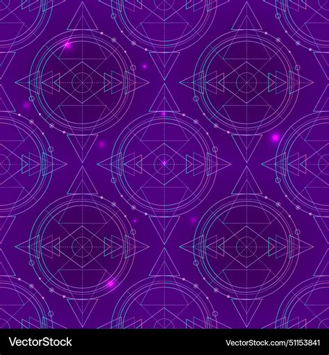 Sacred Geometry Seamless Pattern Tattoo Yoga Vector Image
