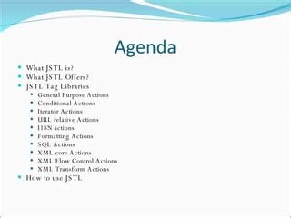 JSP Standart Tag Lİbrary JSTL PPT