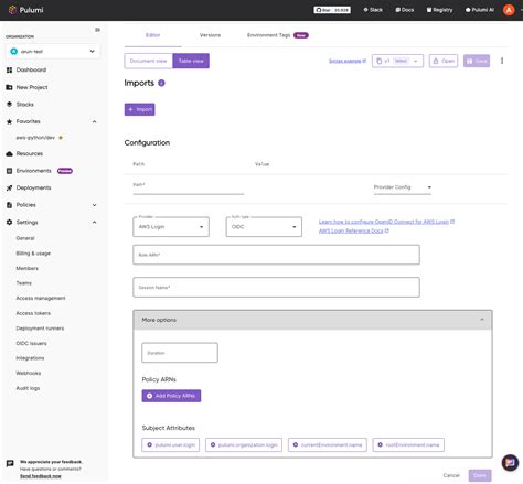 Pulumi Esc Table Editor Now Supports Dynamic Credential And Secret
