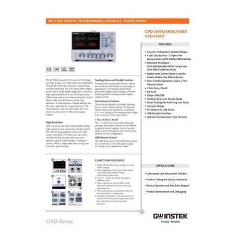 GW Instek GPDdi S DiChannels W Programmable Linear DC Power Supply Di Tangerang Selatan