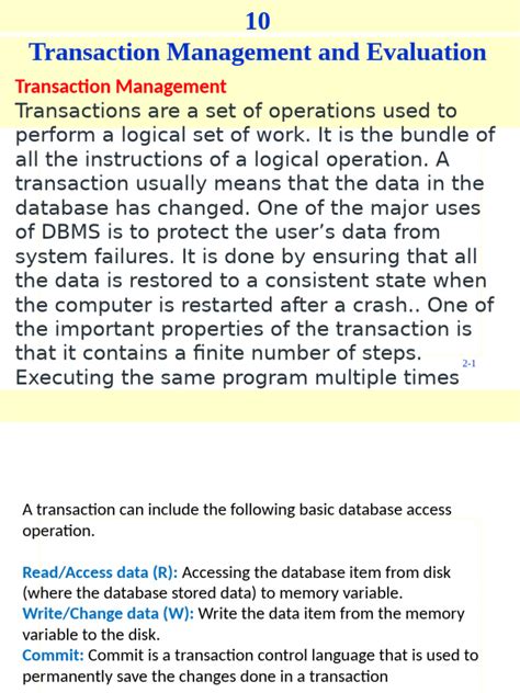 Transaction Mgmt And Evlauation Pdf Database Transaction Acid